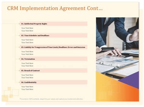 CRM Consulting CRM Implementation Agreement Cont Ppt Gallery Sample PDF