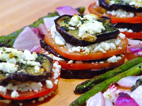 Everything Tasty From My Kitchen Grilled Eggplant Stacks With Goat