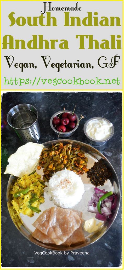 South Indian Andhra Style Homemade Vegetarian Meal Platter Thali