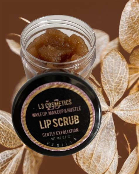 L3 Cosmetics Vanilla Organic Sugar Lip Scrub Gentle Lip Exfoliating