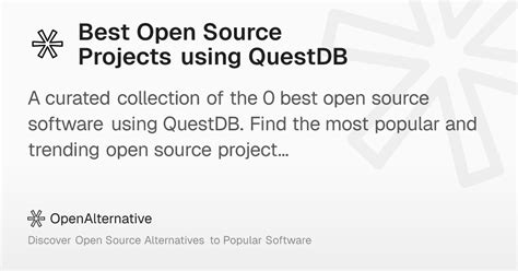 Best Open Source Projects Using Questdb In 2025 Openalternative