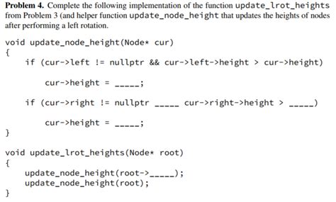 Solved Problem Complete The Following Function That Chegg