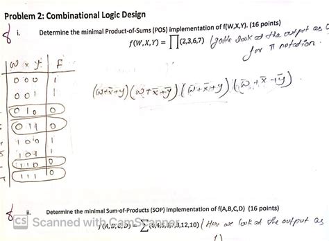 Solved Problem 2 Combinational Logic Design Andf Determine