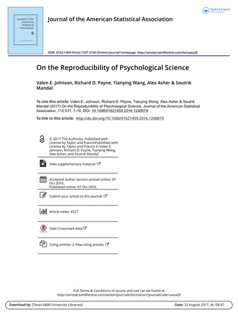Pdf On The Reproducibility Of Psychological Science