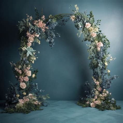 Floral Archway Blue Backdrop Floral Digital Backdrop Overlay Maternity And Wedding Digital