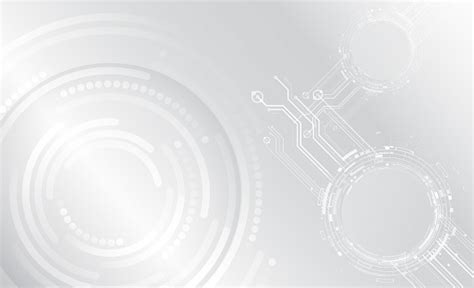 프레젠테이션 또는 배너를 위한 추상 하이테크 커뮤니케이션 다양한 기술 요소가 있는 공상 과학 회색 배경 과학 개념 그림자와 회로