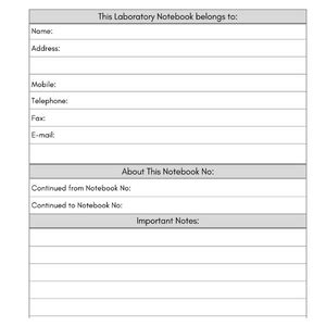Chemistry Lab Notebook Laboratory Notebook For Graduate Babe Researchers Of General And