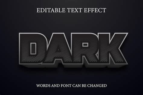 Premium Vector Dark 3d Style Text Effect