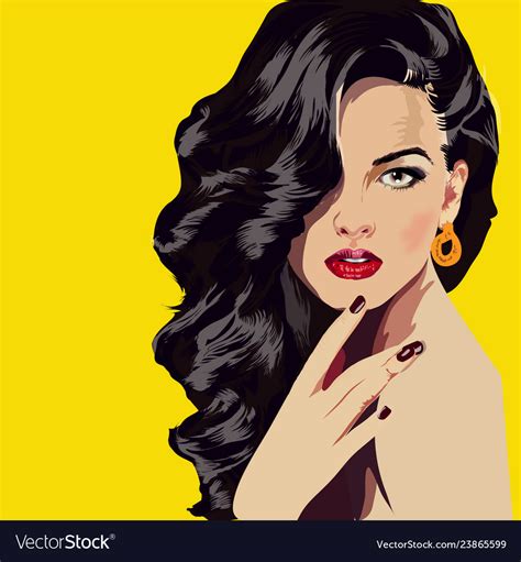 Lady With Curl Hair Royalty Free Vector Image Vectorstock