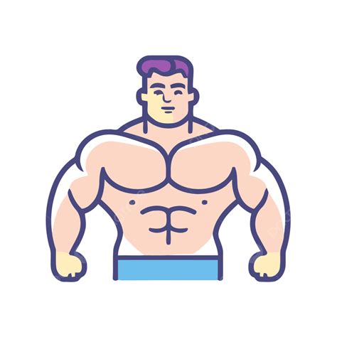선형 일러스트레이션 스타일로 벡터 흰색 바탕에 근육맨을 묘사한 직계 아이콘 플랫 아이콘 및 드리블에 의한 벡터 일러스트 비핸스 Hd Png 일러스트 및 벡터 에 대한