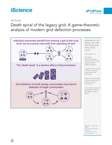 pdf death spiral of the legacy grid a game theoretic analysis of