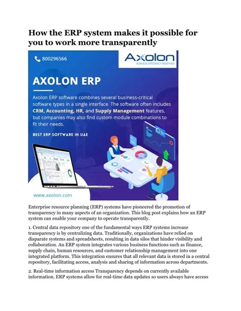 Ppt How The Erp System Makes It Possible For You To Work More