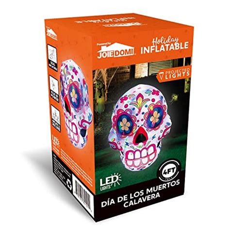Joiedomi FT Tall Halloween Inflatable Dia De Los Muertos Calavera With Kaleidoscope Light