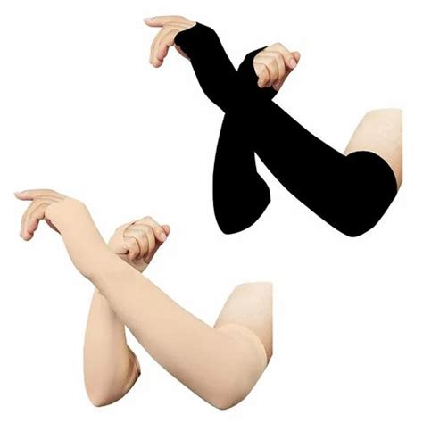 Black Polyester Uv Protection Slim Cooling Arm Sleeves Cover For Men