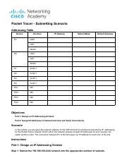 Packet Tracer Subnetting Scenario Pdf Packet Tracer Subnetting Scenario