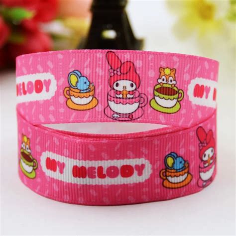 7 8 22mm My Melody Cartoon Character Printed Grosgrain Ribbon Party Decoration Satin Ribbons
