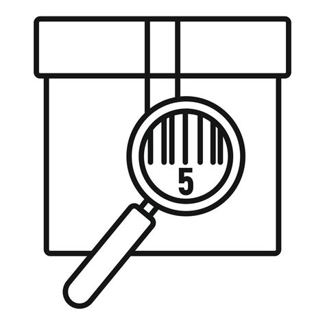 Parcel Under Magnifier Icon Outline Style Vector Art At Vecteezy