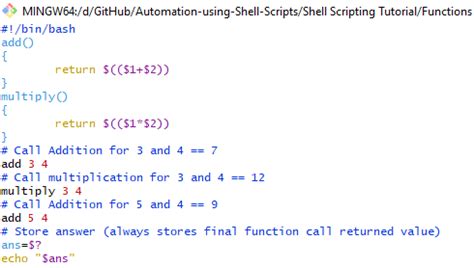 Functions In Shell Scripting
