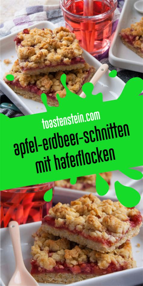 Erdbeer Apfel Schnitten Mit Haferflocken
