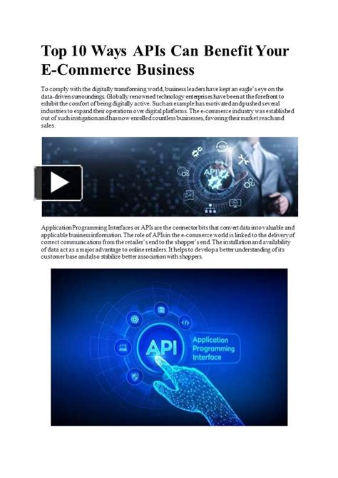 Ppt Top 10 Ways Apis Can Benefit Your E Commerce Business Powerpoint