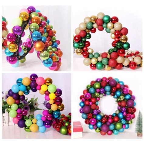 Сверкающие Рождественские шары макияж Рождественский венок украшение шар кольцо с орнаментом