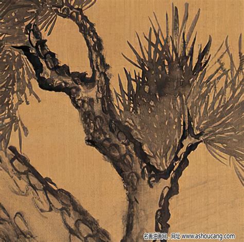 蒋廷锡国画 古松 高清大图下载 名画油画网