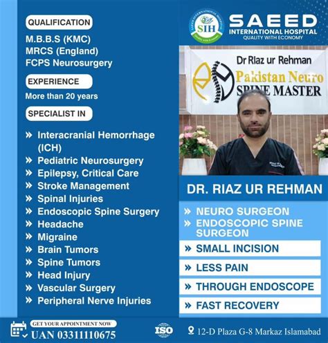 Dr Riaz Ur Rehman Neurosurgeon And Endoscopic Spine Surgeon Saeed