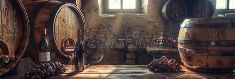 Old Wine Cellar With Oak Barrels Winery Basement Wine Cellar Copy