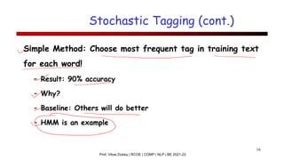 Lecture Stochastics POS Tagging Pdf