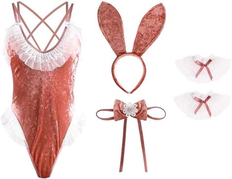 Sexy Bunny Costumes Cosplay Clubwear Party Wear Velvet Rabbit Girl