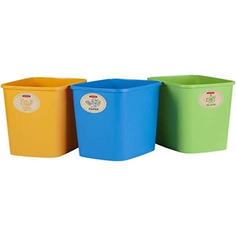 Eco Ensemble De 3poubelles Du Système De Tri Sélectif Des Déchets 10l