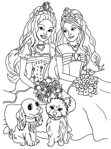 44 Barbie Wedding Colouring Pages 