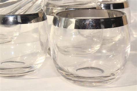 Vintage Mid Century Mod Roly Poly Glasses Dorothy Thorpe Silver