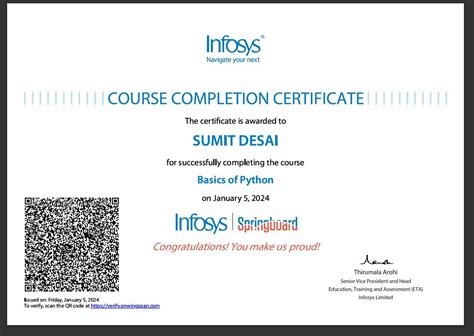 Sumit Desai On Linkedin I Have Completed Two Courses From Infosys