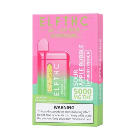 Sour Apple Bubble Elf Thc Eldarin Blend Disposable 5g Dc Llc