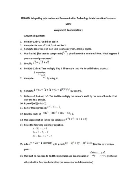M132 Sme6054 Assignment 1 Part 1 Pdf