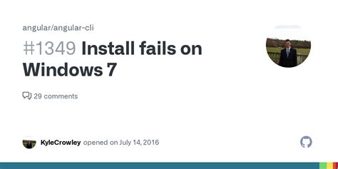 Install Fails On Windows 7 · Issue 1349 · Angularangular Cli · Github
