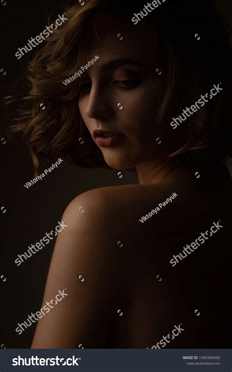 Gorgeous Brunette Woman Curly Hair Naked Stock Photo 1369300490 Shutterstock