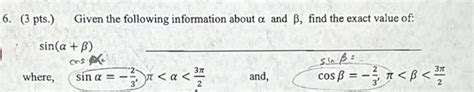 solved 6 3 pts given the following information about α