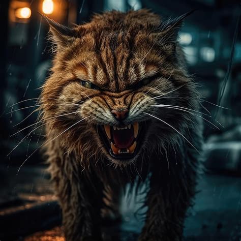 Premium Photo Angry Cat Ai Generative