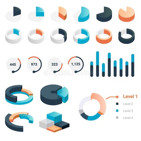 Gráficos Gráficos Barras Estatísticas E Diagramas De Círculo Para A