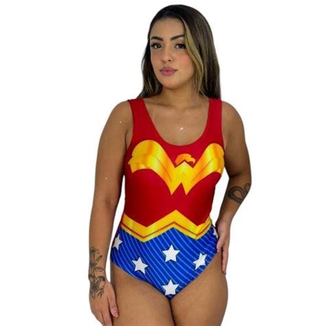 Body De Carnaval Mulher Maravilha Em Suplex Shopee Brasil