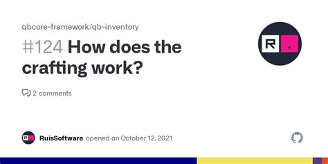 How Does The Crafting Work Issue 124 Qbcore Framework Qb