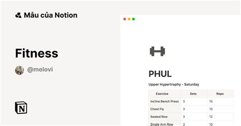 Fitness Mẫu Do Melovi Tạo Thị Trường Notion