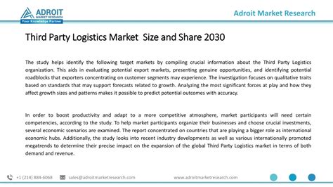 Ppt Third Party Logistics Market Overview And Scope Trends Forecast