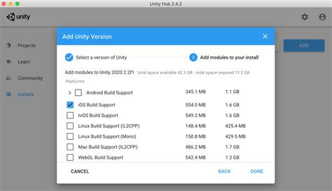unityでios用モジュールが無くてビルドできない時の対処法 little engineer