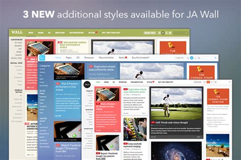 Responsive Joomla Template Bundle Ja Wall Released With 3 More Styles Joomlart