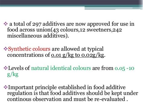 Food Additive Regulations