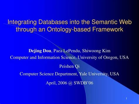 ppt integrating databases into the semantic web through an ontology