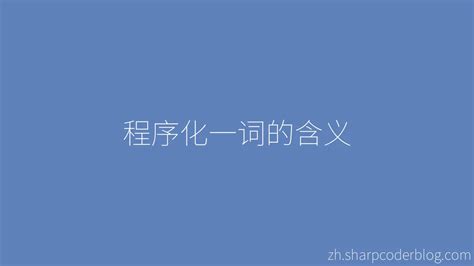 程序化一词的含义 Sharp Coder Blog